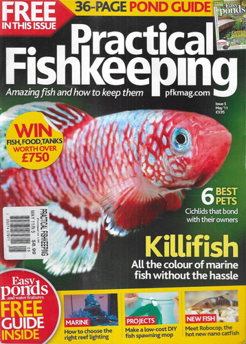 Practical Fishkeeping Magazine Killifish Cichlids Easy Ponds Reef ...
