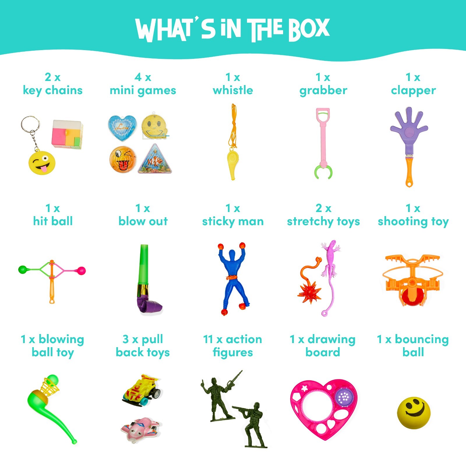 100 x Lucky Dip Box, Pass The Parcel Game Favour Toy Loot Pinata ...