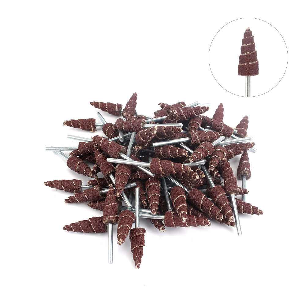 30Pcs Cone Shape Abrasive Sandpaper Flap Sanding Wheel 1/8" Shank 80 ...