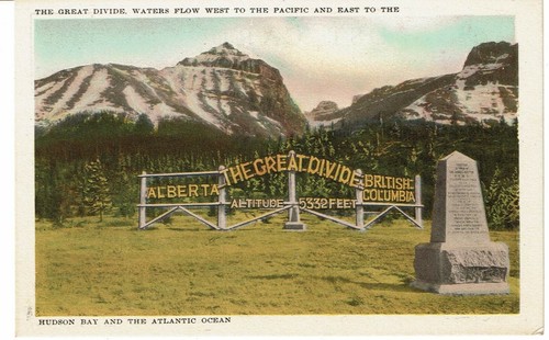 The Great Divide Sign British Columbia Alberta Canada Postcard ...