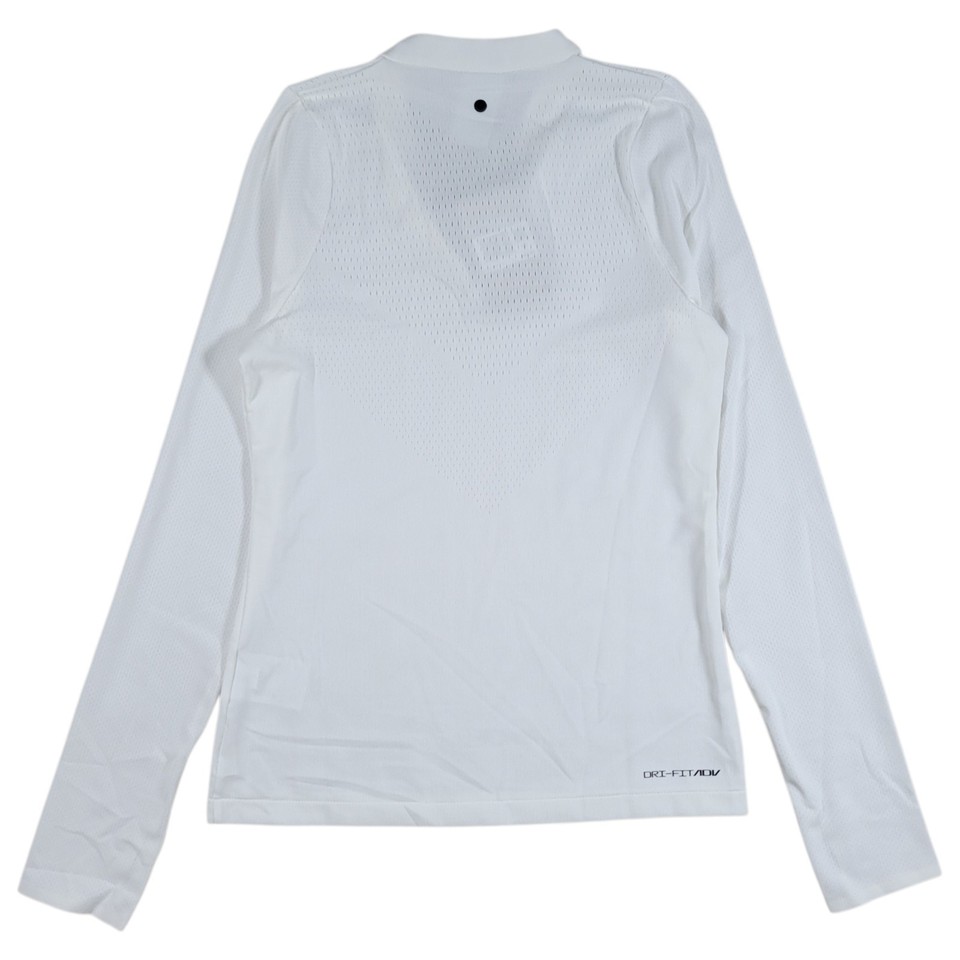 Nike Golf Polo Top Women XS White Dri Fit ADV Long Sleeve Tour ...
