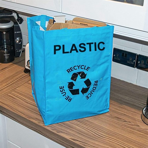 Recycle Carry Bags Recycling Organizer Reusable Waste Bin Sack Handles ...