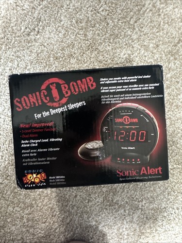 Sonic Alert Sonic Bomb Jr. Vibrating Alarm Clock With Bed Vibrator Open ...