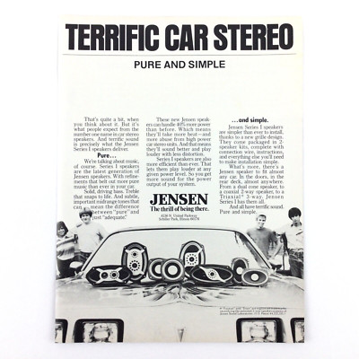 Jensen Car Stereo VINTAGE PRINT AD Triaxial 3-Way Speakers Audio PURE ...