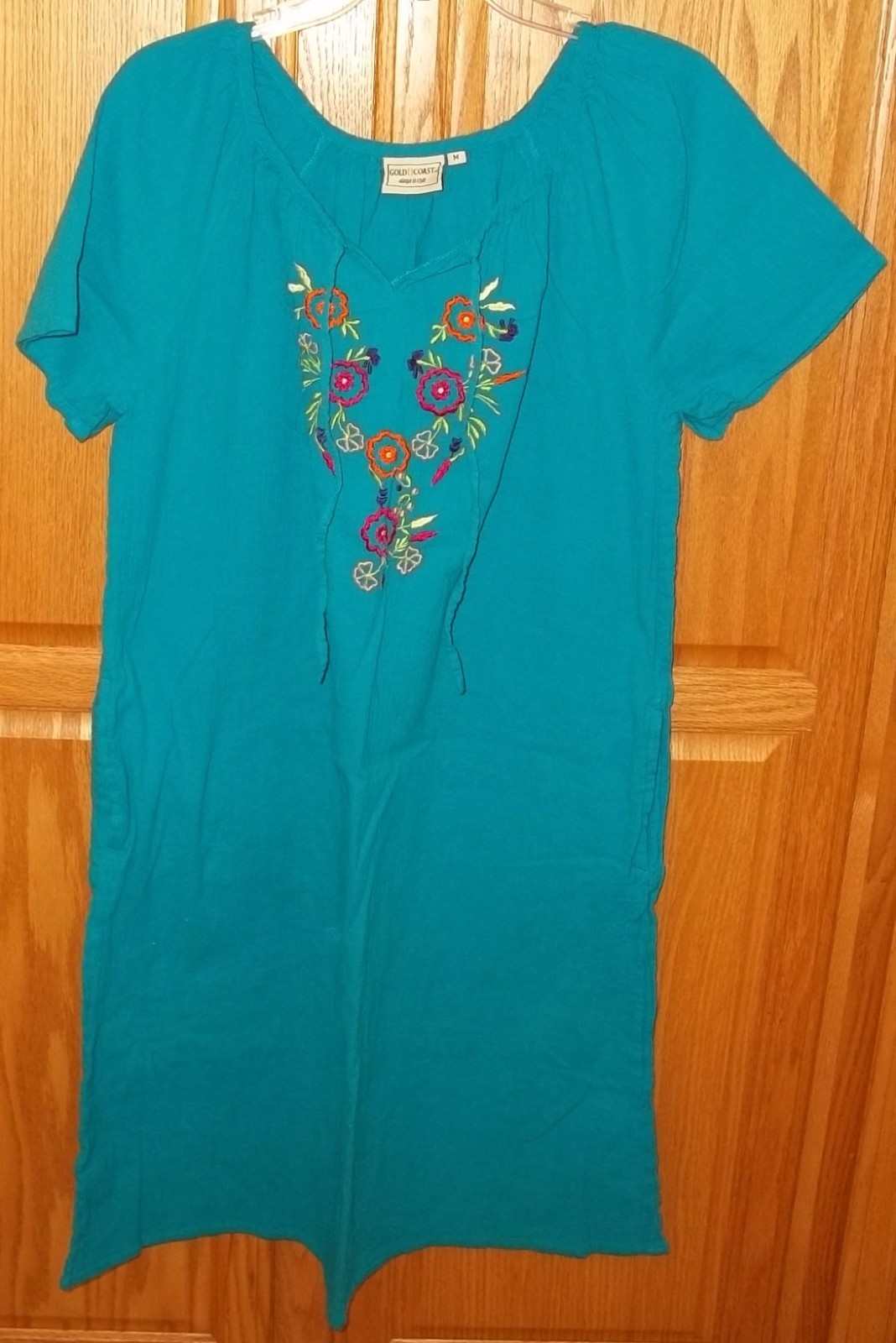 Womens GULF COAST~TURQUOISE COVER UP DRESS~size MEDIUM~NEW~Beach~Casual ...