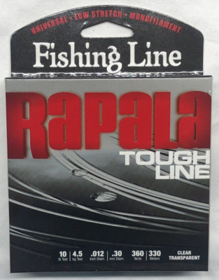 Rapala Tough Line Fishing Line 10lb Test 360 Yard Universal Low Stretch ...