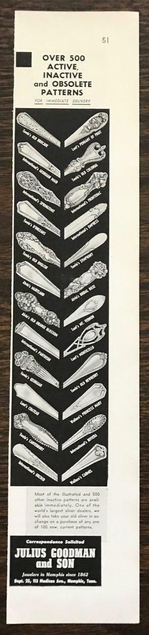 1955 Julius Goodman & Son Memphis Ad One of the World's Largest Silver ...