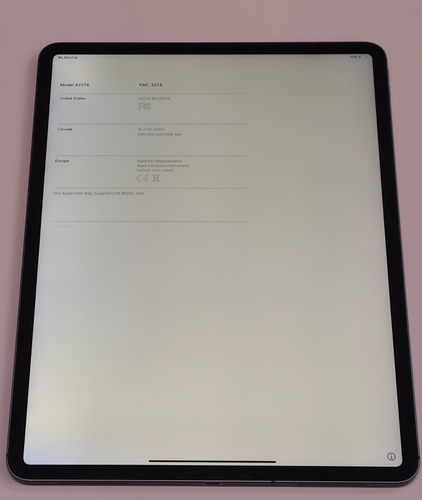 LCD Burn* Apple iPad Pro 12.9in (3rd generation) A2014 256GB, (Wi-Fi ...