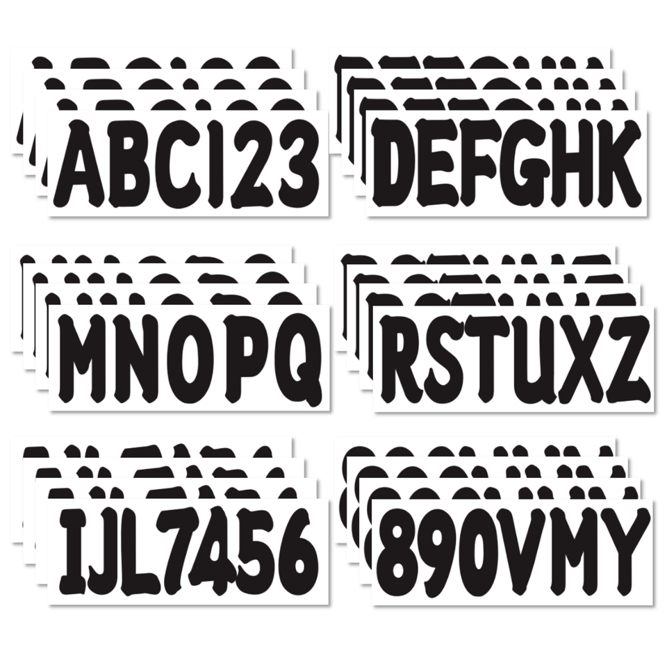 Boat letter and number registration Sticker Decals Black A-Z Letters 0 ...