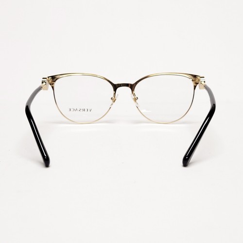 Versace VE1271 Eyeglass Frames Cat Eye Designer Eyewear Black Gold 54 ...