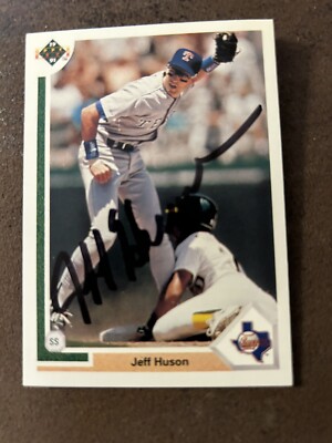 Jeff Huson - Texas Rangers 1991 Upper Deck AUTOGRAPHED | eBay
