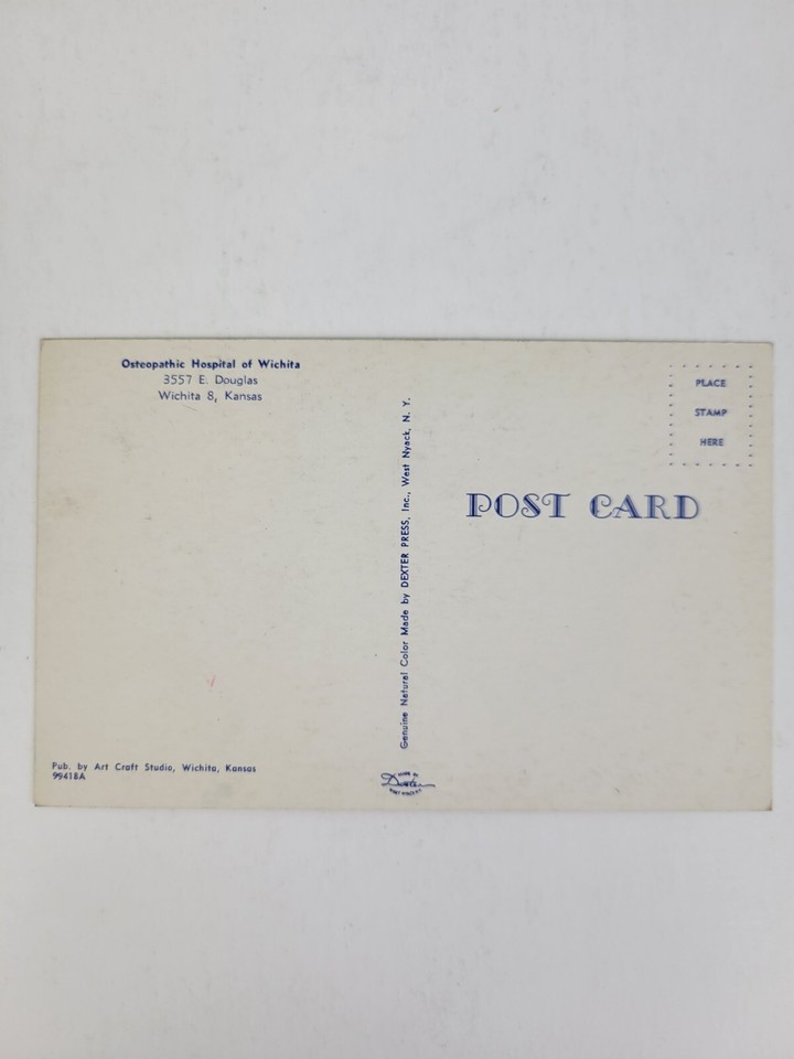 Vintage Postcard Osteopathic Hospital Building Wichita Kansas KS | eBay