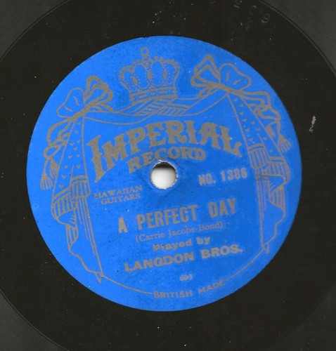 LANGDON BROS 78 rpm ...UK IMPERIAL 1386 ....1924 BANNER SIDES. NICE ...