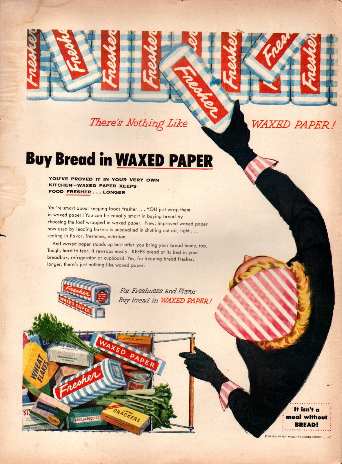 1940's Vintage ad Waxed Paper Merchandising Council retro Fashion cart ...