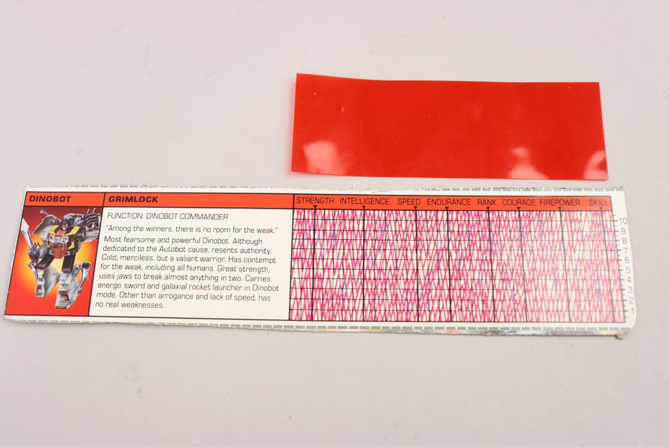 1985 Hasbro Transformers G1 Grimlock Complete w/Stickers, Stats, Inst ...