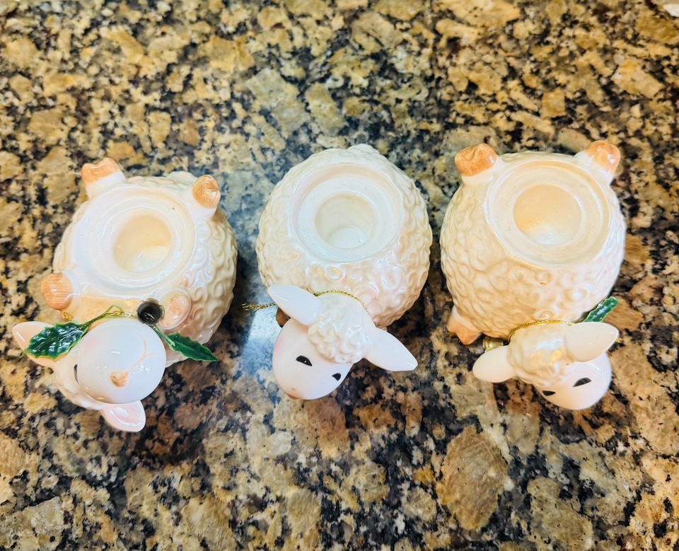 Vintage PartyLite Votive Candle Holder*Sheep*Lamb*Set of 3*Ceramic ...