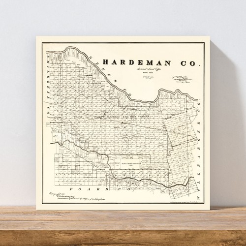 Old Map of Hardeman County, TX 1891 - Vintage Texas Art | eBay