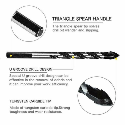 Long lasting Carbide Triangle Drill Bits Set for Plastic Bricks and ...