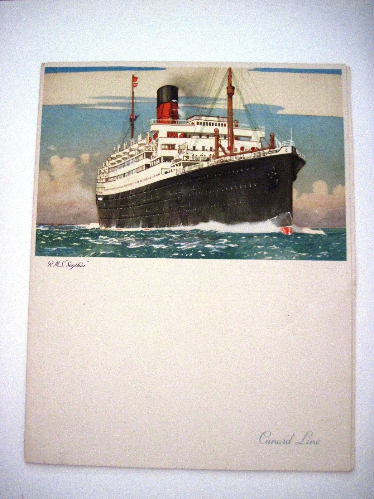 1953 Cunard Ocean Liner Menu w/ Fantastic Cover w/ R.M.S. Scythia Pictured * | eBay
