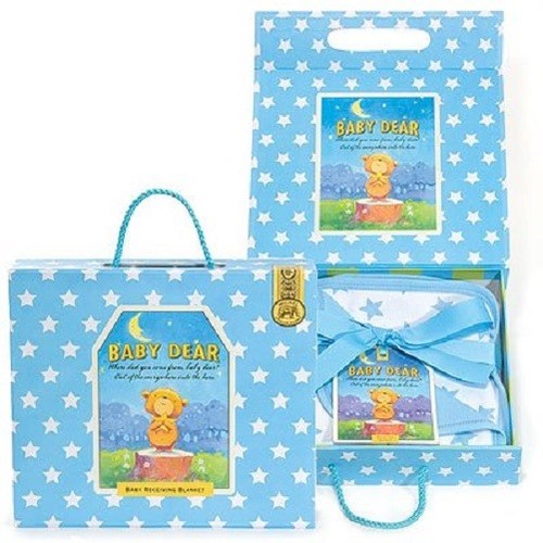 Baby Dear Blue Receiving Blanket by Dear Baby New In Gift Box/Case ...