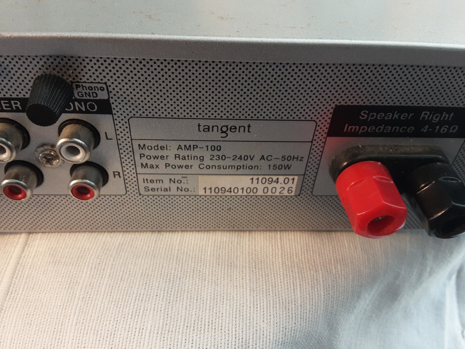 Tangent AMP-100 Stereo Integrated Amplifier Hi-Fi , ONLY ONE CHANNEL ...