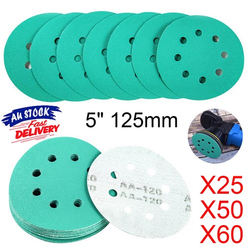 5" 125mm Sanding Discs Sander Pads Abrasive Hook Loop Orbital Sandpaper ...