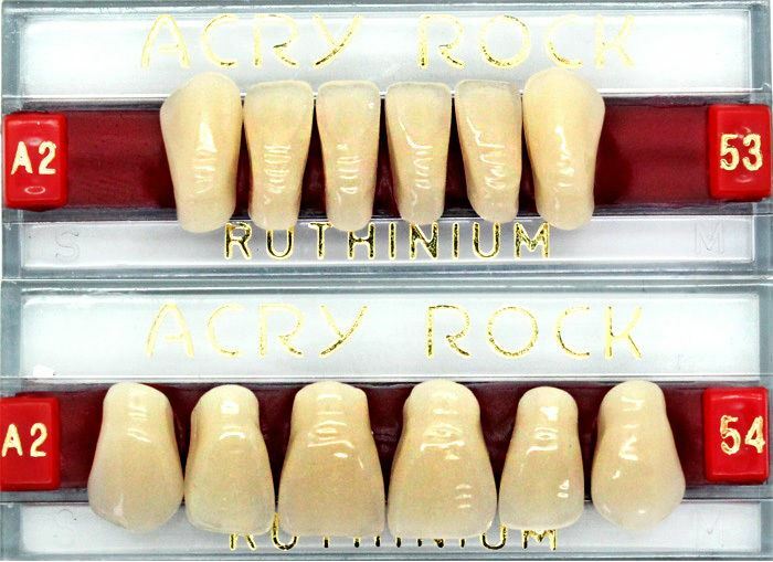 Acrylic Dental Lab Teeth Ruthinium Acryrock Teeth A2 Size 54 Full mouth ...