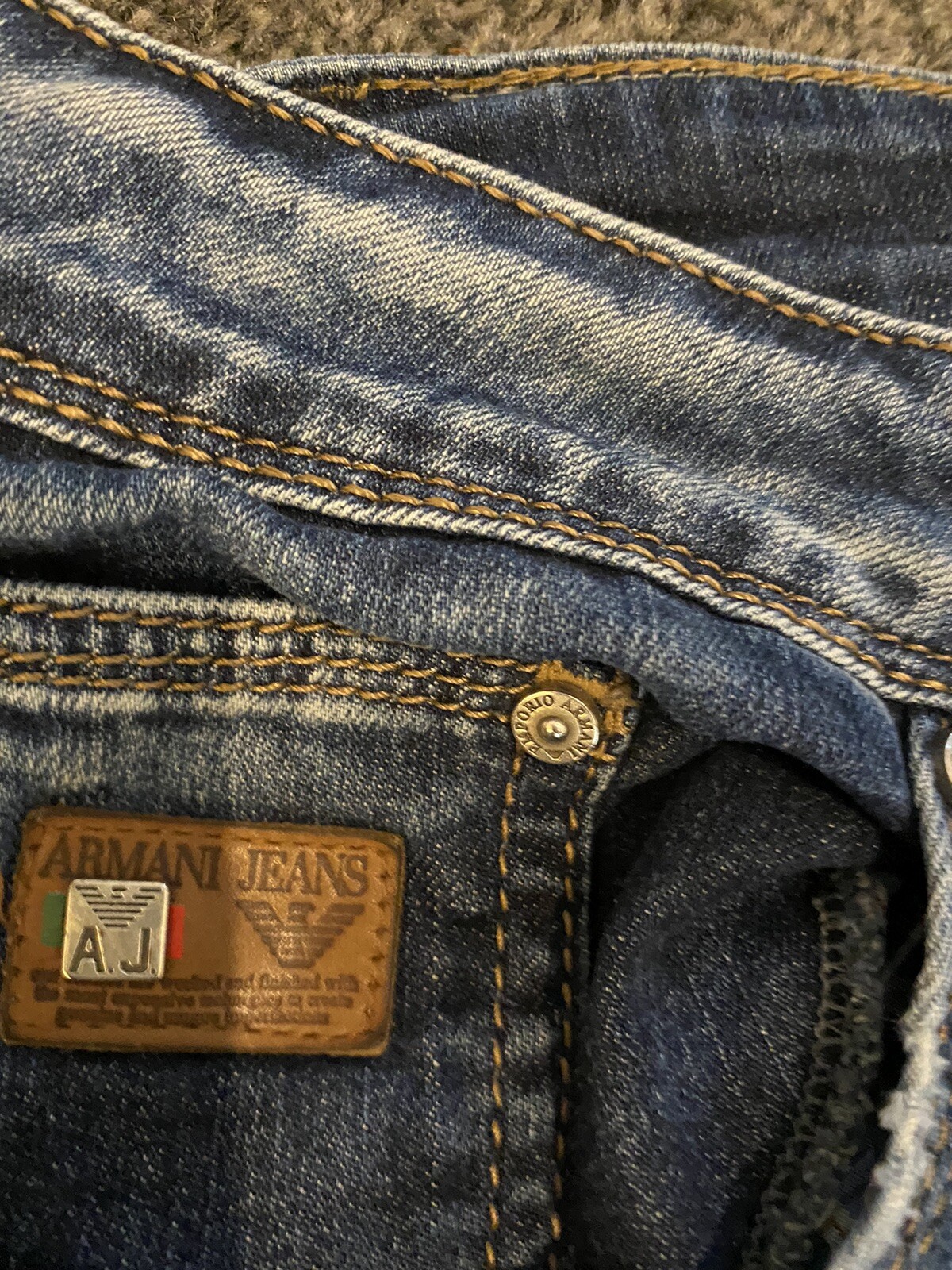 mens blue armani jeans size W36 L26 (altered) | eBay UK