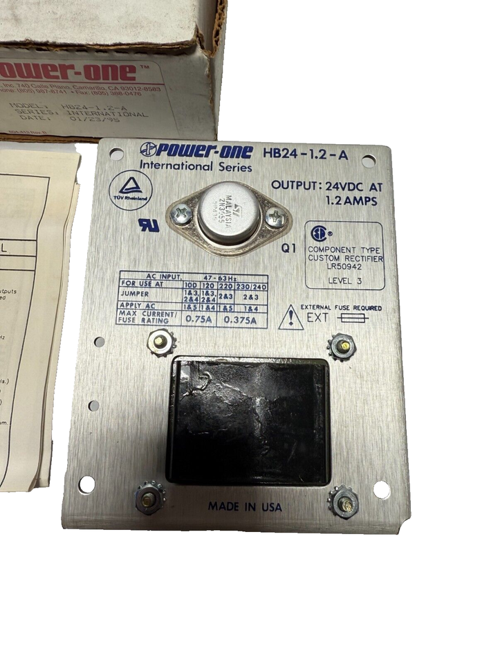 POWER ONE HB24-1.2-A Regulated Linear Power Supply 24V DC @ 1.2A - NMP ...
