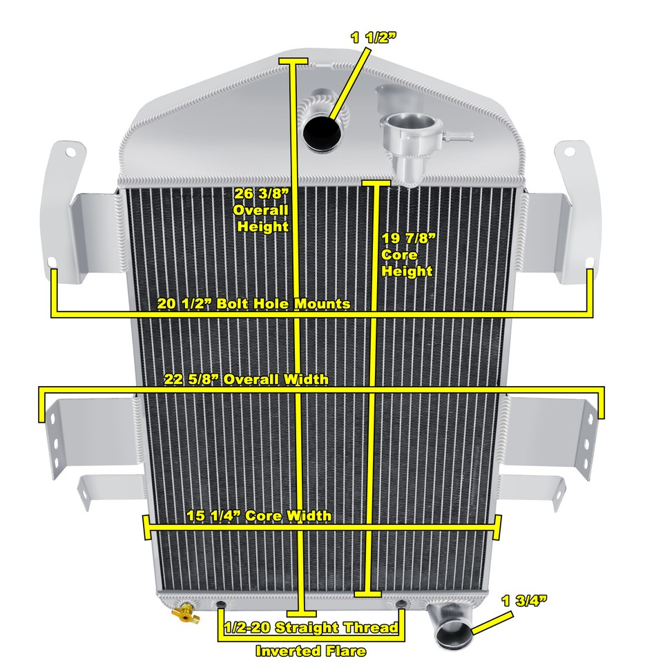 ER Champion 3 Row Radiator Chevy Configuration for 1934 Chevrolet ...