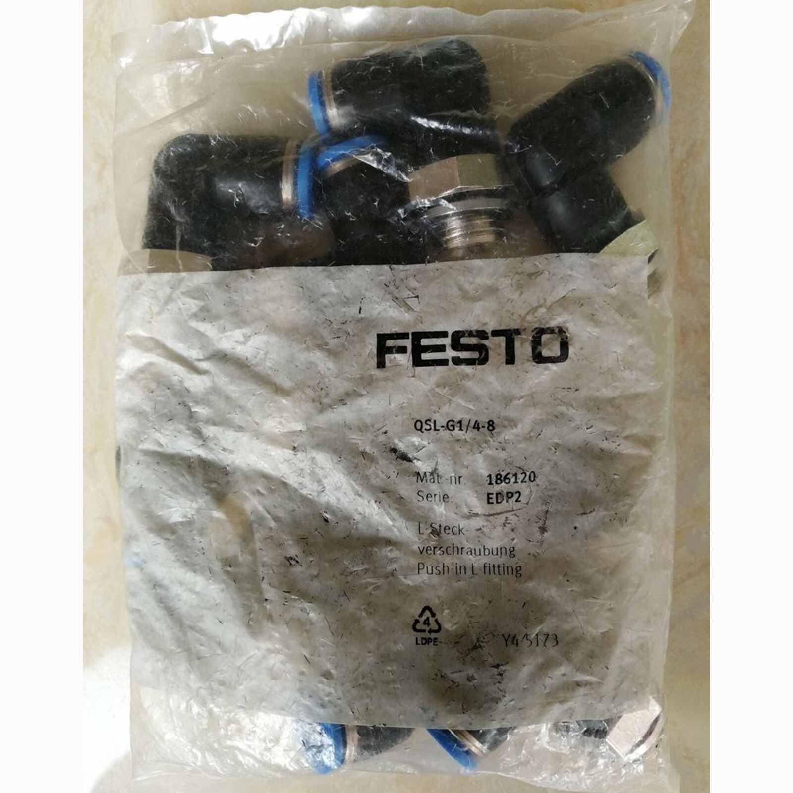 10PC new festo QSL-G1/4-8 186120 L-type push-in connector FAST SHIP | eBay