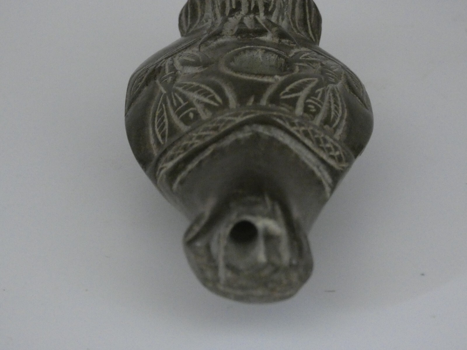 Vintage Carved Stone Oil Lamp with Human Face and Head 4 3/4" Syrian ...