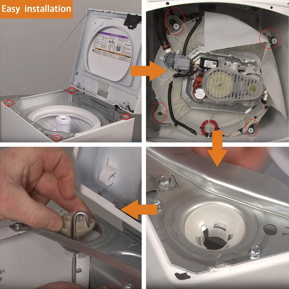 Set of 4 Whirlpool W10780048 Suspension Rod W10349191 AP5985113 ...