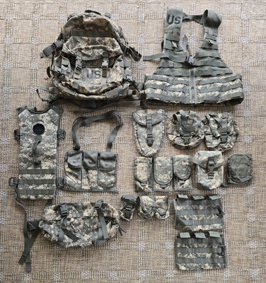 EXC & NEW 17 PC KIT US ARMY MOLLE II RIFLEMAN SET ACU CAMO USGI ...
