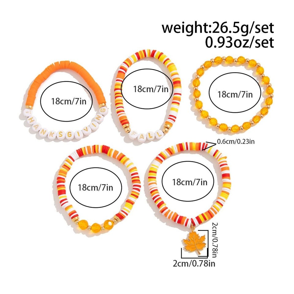 Y2K Soft Clay Thanksgiving Turkey Bracelets Alloy Fall Bracelets ...