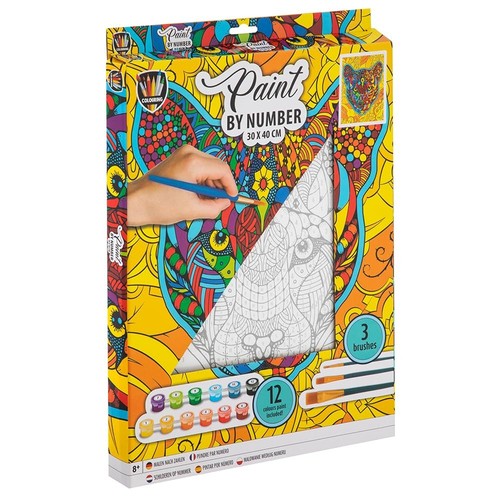 Legind Grafix Paint by Number Tiger Canvas + 12 Paints (K-150072 ...