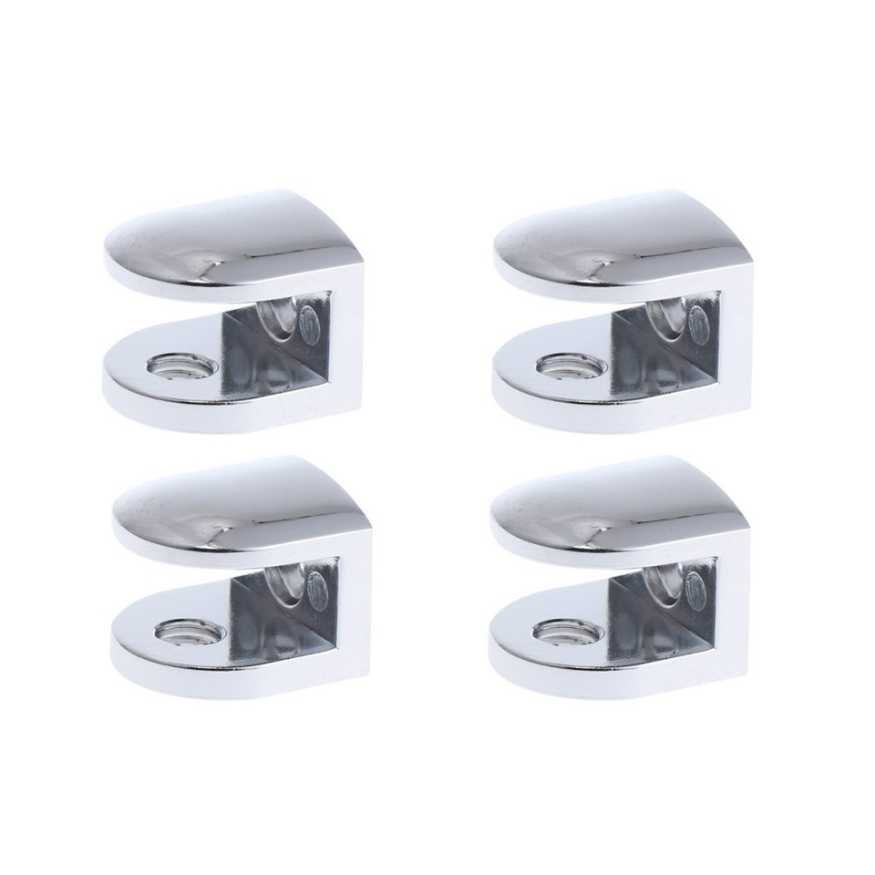 4pcs Satin-finished Zinc Alloy Glass Clamp Bracket Holder Flat For Door ...
