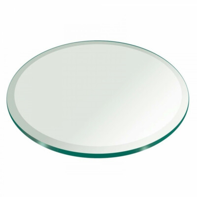 Round Glass Table Top 48" Beveled Polished Edge 1/4" Thick Tempered ...
