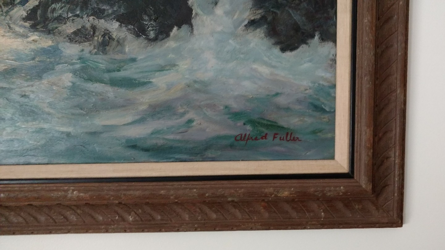 Alfred Fuller Artwork, Oil-based- Mohegan Island. One of a kind, 1 of 1 ...