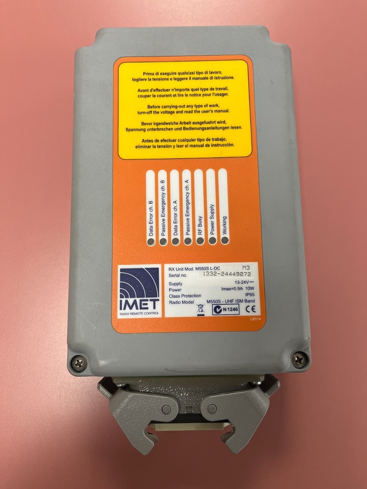 Radio Remote Control (TX) IMET M550S ZEUS & Receiver (RX) Unit M550S ...