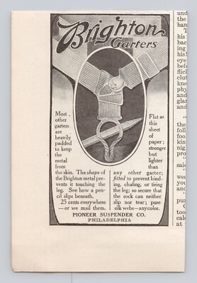1910 Brighton Garters For Men 25¢ Everywhere ANTIQUE PRINT AD SEP10 | eBay
