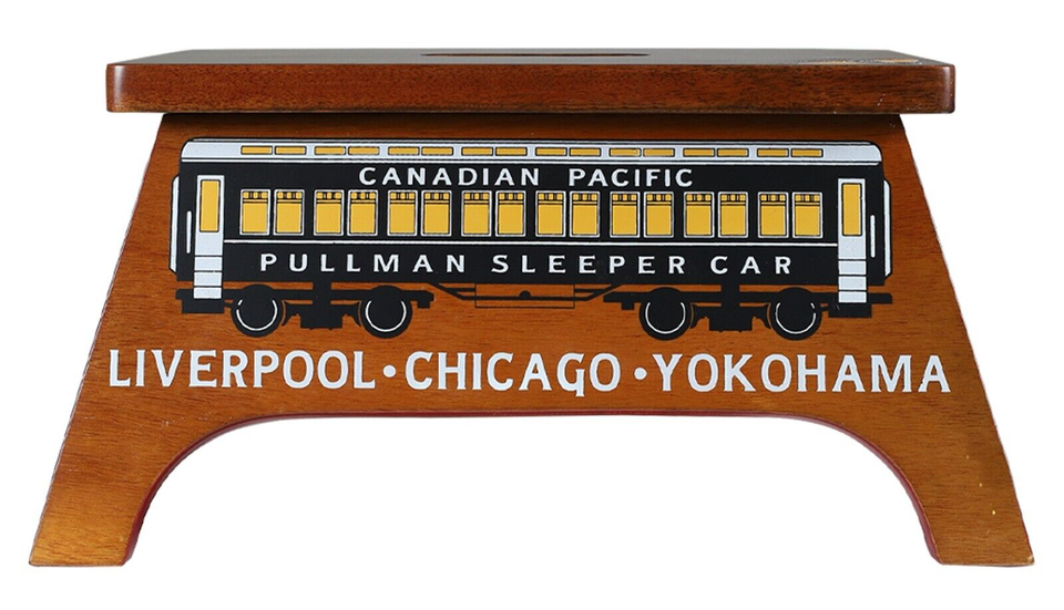 Canadian Pacific Pullman Train Steps Foot Stool 7.75" Wood Toilet Poop ...