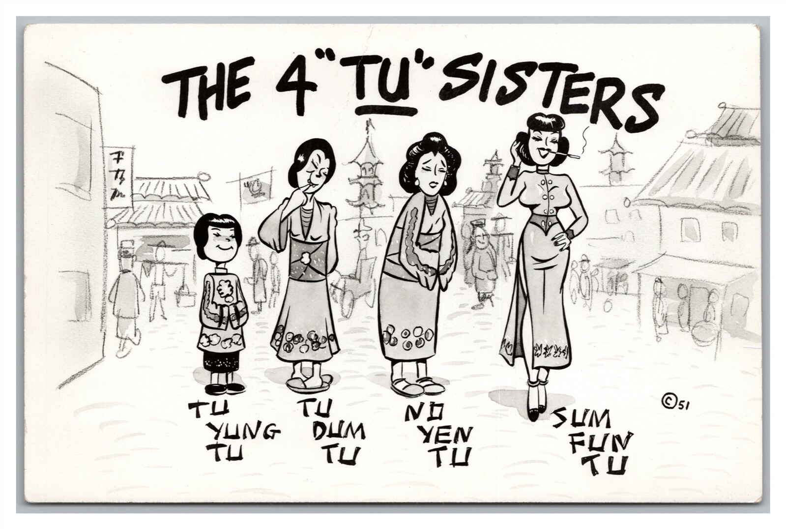 Postcard Comic 4 Tu Sisters Tu Yung Tu Tu Dum Tu No Yen Tu Sum Fun Tu ...