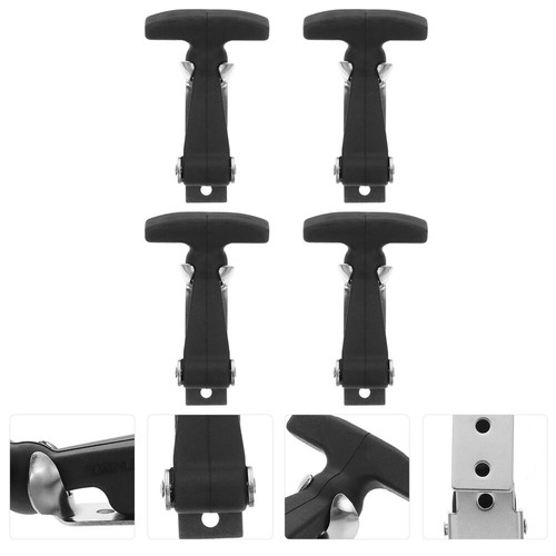 4 Pcs Black Stainless Steel Rubber T-Lock Buckle Catches Handle | eBay