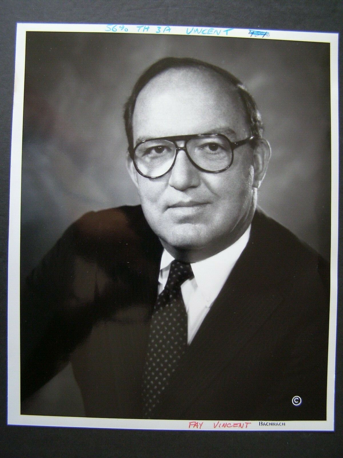 Glossy Press Photo Fay Vincent Baseball Comm 1989 Former Pres Columbia ...