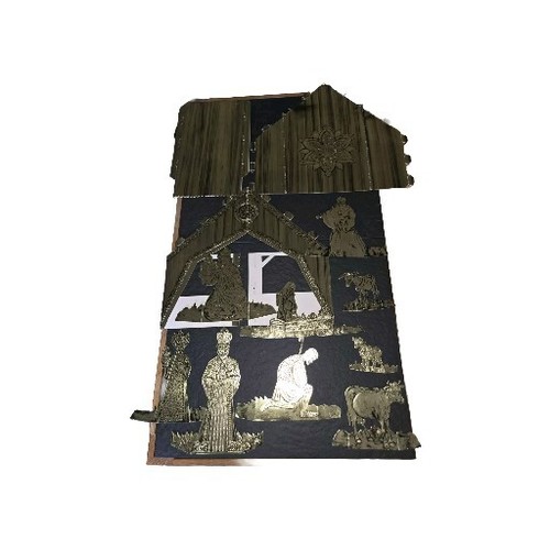 Vintage Gold Christmas Manger Nativity Set Cut Out Scene | eBay