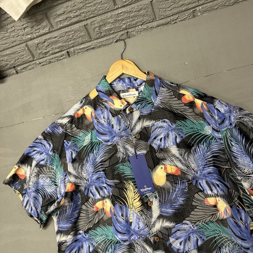 CARIBBEAN Shirt 2XB Isle Breeze Hawaiian Tropical floral print stretch ...
