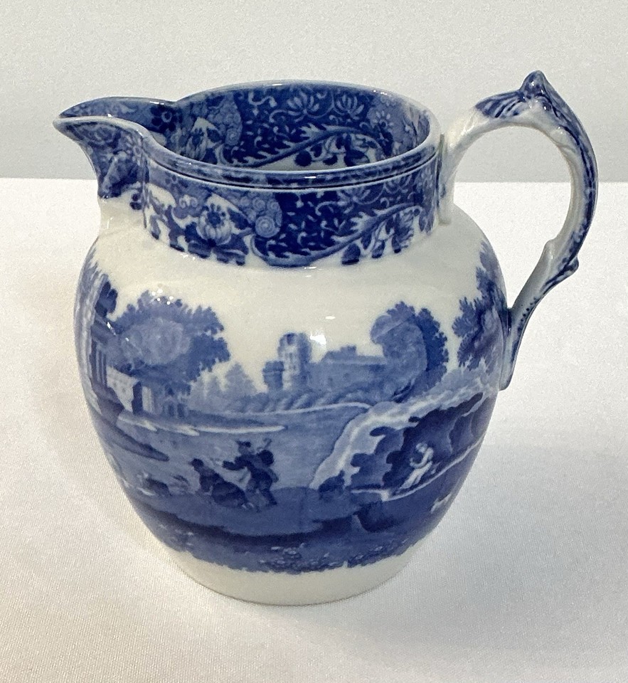 Vintage Copeland Spode Italian Pitcher Jug Blue & White Transferware 5 ...