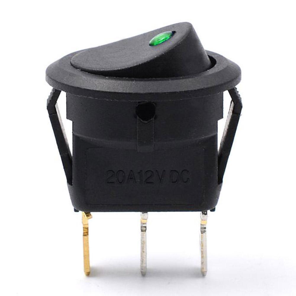 3 Models LED DIY Round Light Rocker Switch Power Button Switches (Green ...