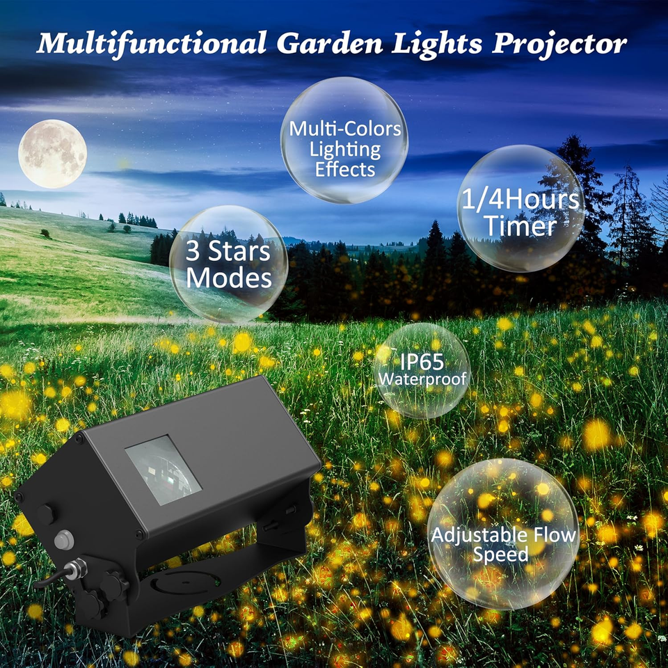 Christmas Outdoor Firefly Lights Projector, White Laser Fairy Lights ...